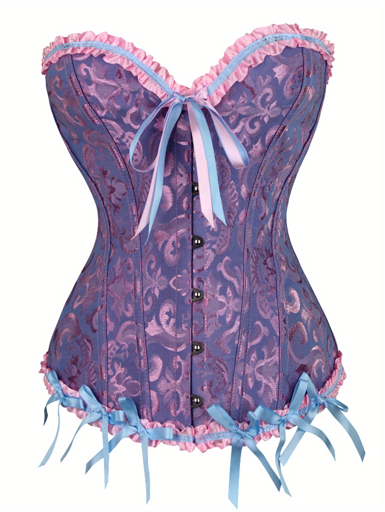 Ruffle Strapless Corset Bustier Tummy Control Lace Jacquard - Temu