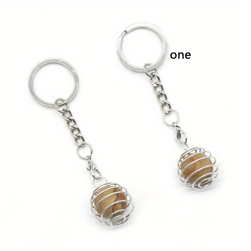 Natural Crystal Agate Ball Lantern Keychain Purple White - Temu United ...