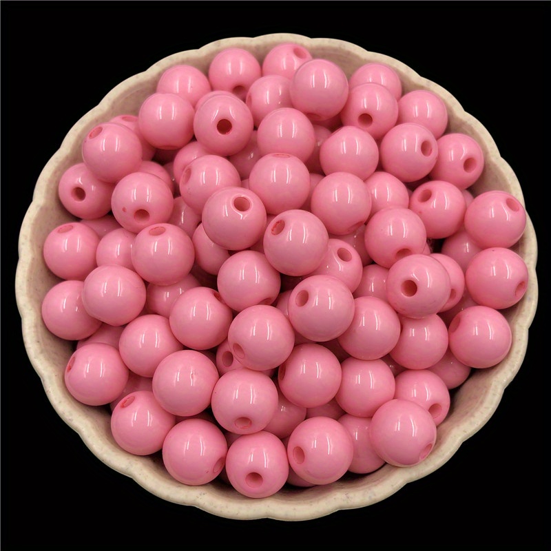 Acrylic Solid Color Beads Loose Beads Round Multicolor Soild - Temu ...