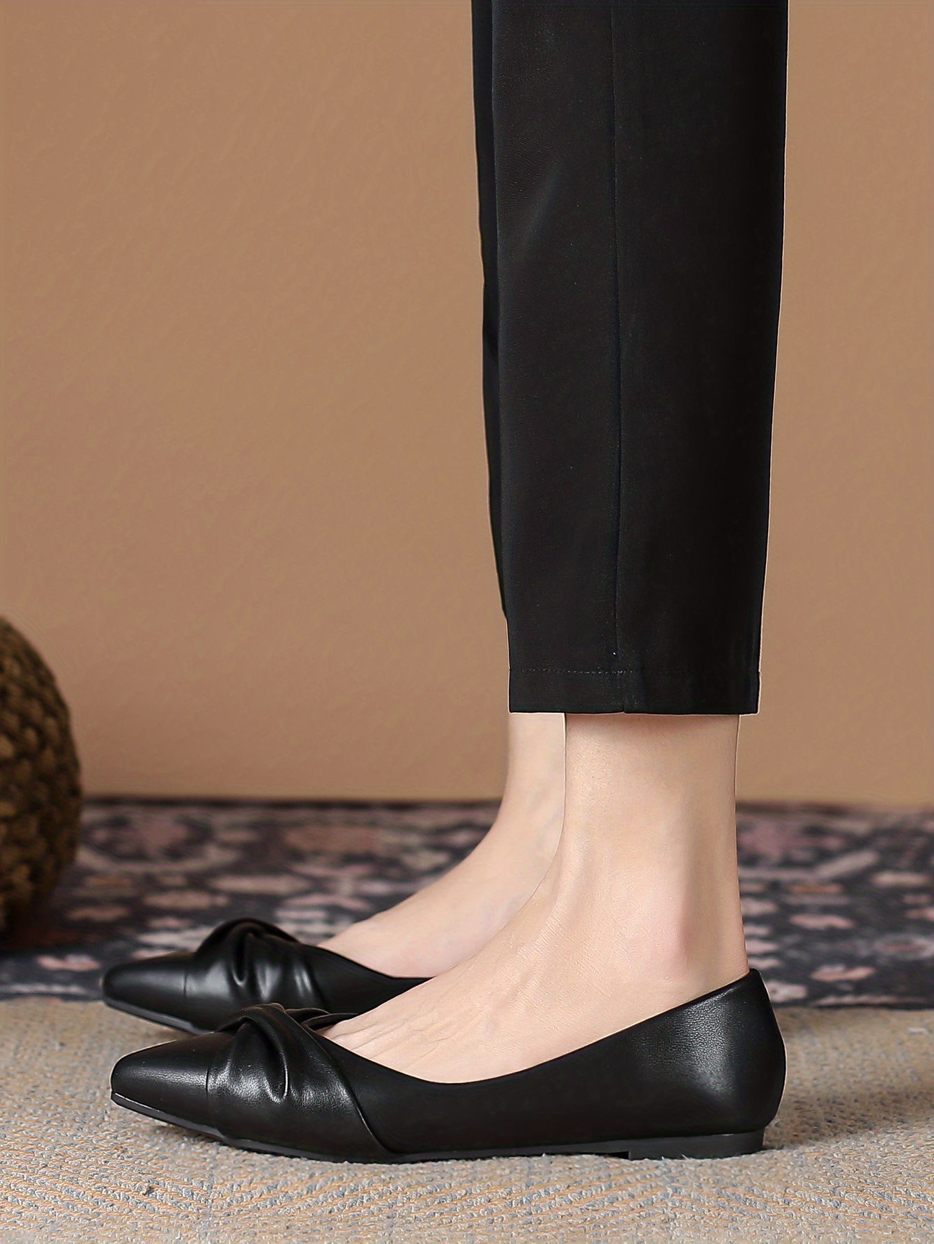 women's twist bow ballet flats pointed toe sft sole slip - Temu Canada