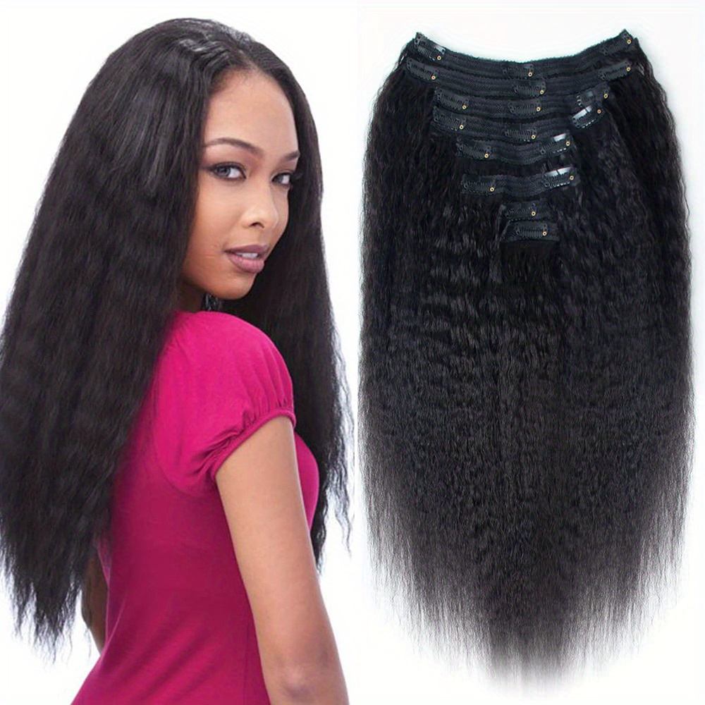 Brazilian Virgin Human Hair Extensions 18 Clips Natural - Temu Australia