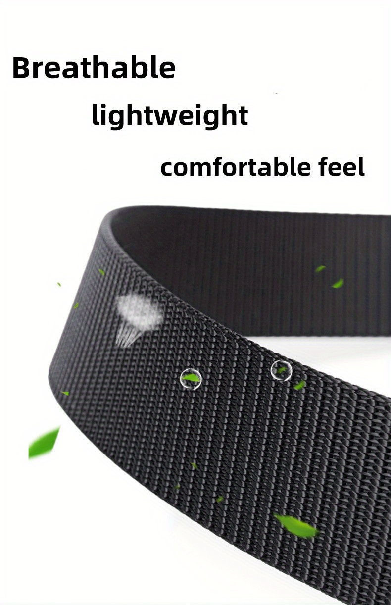 1pc Smooth Buckle Nylon Belt Metal Canvas Military Training Belt For ...