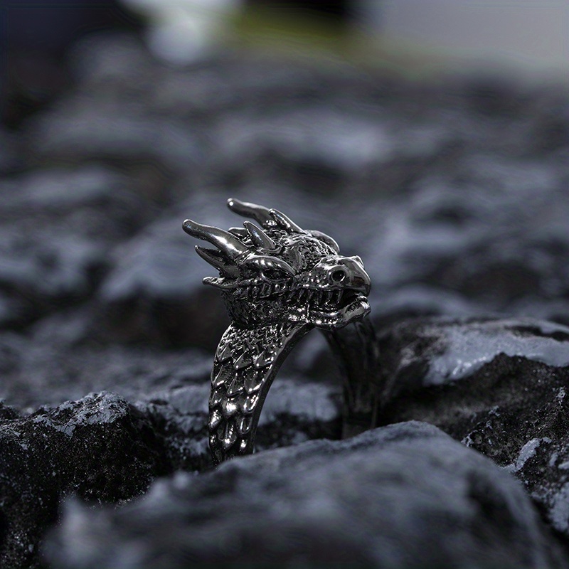 Hip Hop Creative Fierce Western Dragon Ring Accessories - Temu United ...