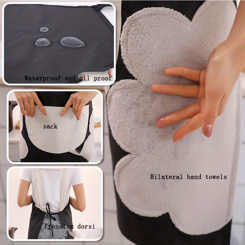 Polyester Cookware Printed Apron Hand Wipe Pockets - Temu Australia