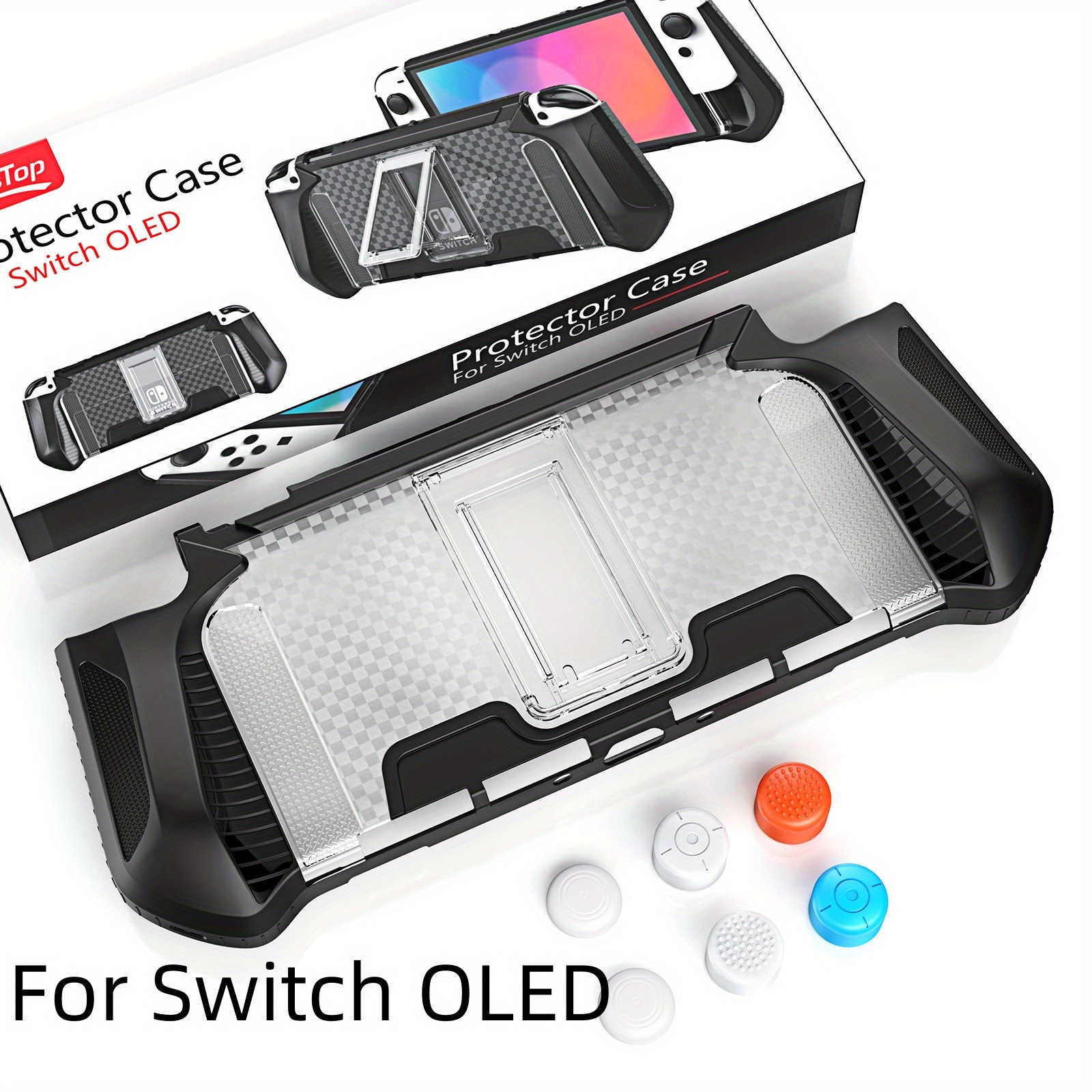 Checker Pattern Middle Shell For Switch Oled Adhesive Protective Shell ...