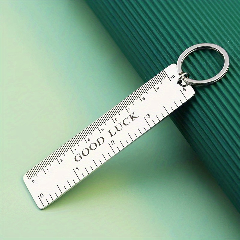 new stainless steel ruler keychain pendant for men ornament creative ...