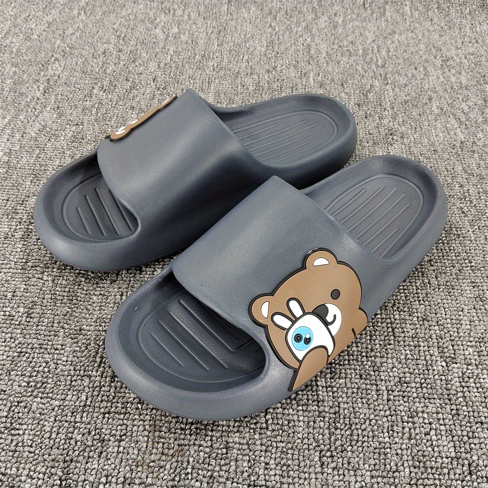 mens casual cartoon bear slip slides soft sole non slip open - Temu Ireland
