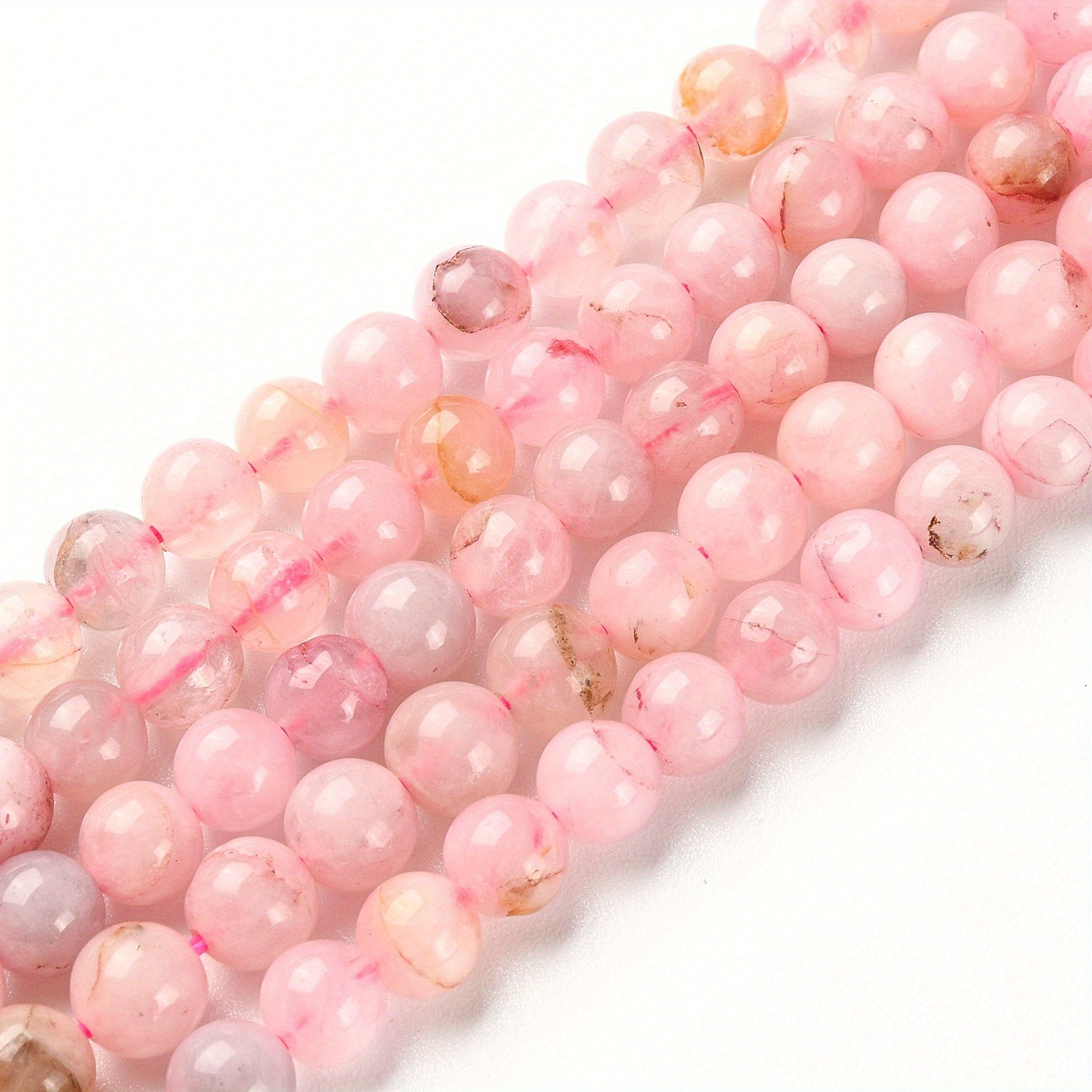 5 strands /strand powder rose stone round - Temu Australia