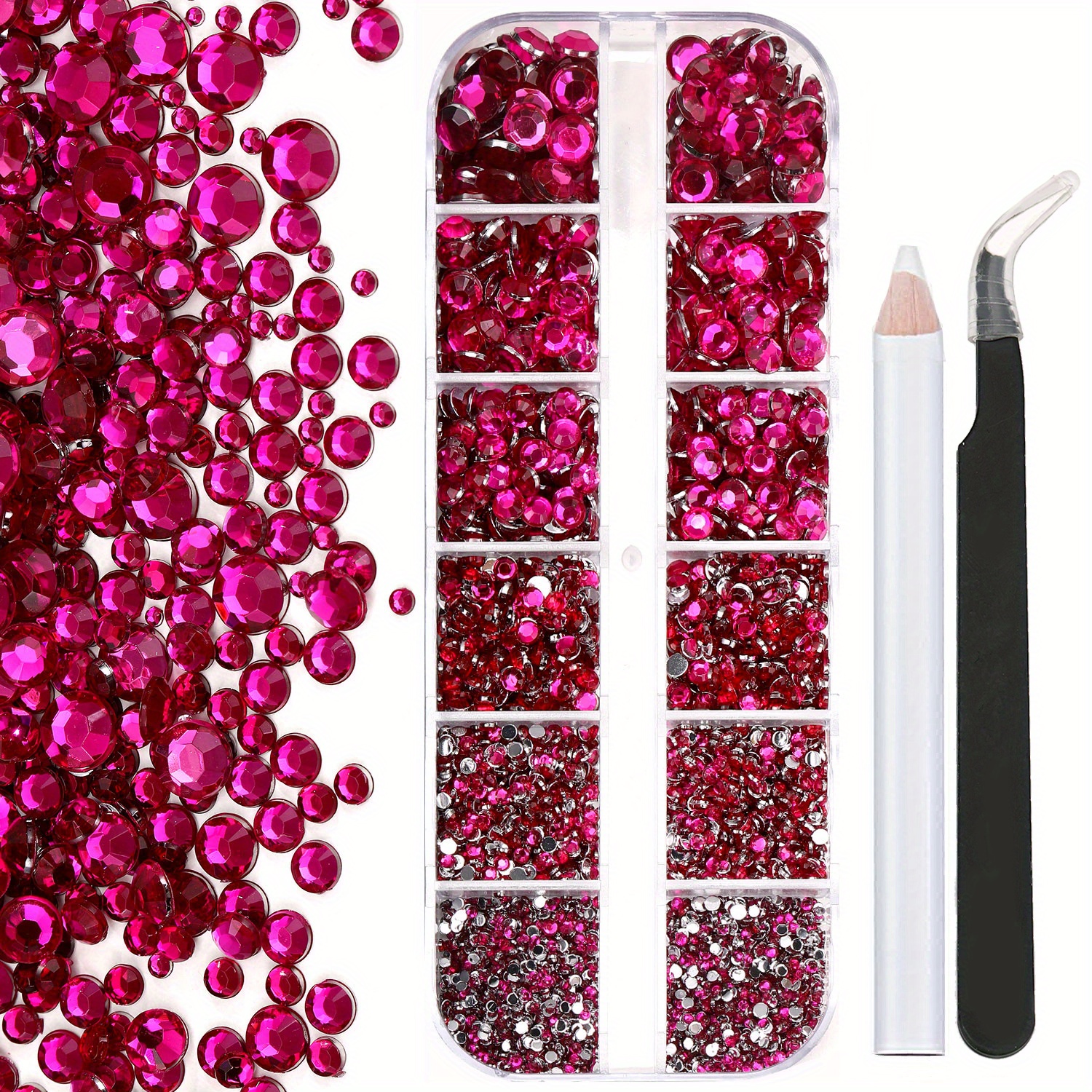 Flat back Crystal Rhinestones In 6 Sizes Includes Pick - Temu United