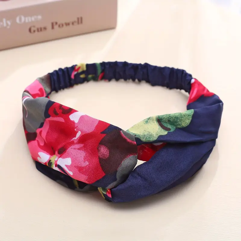 Printed Criss Cross Headband Stretchy Headwear Headband Boho Temu Norway