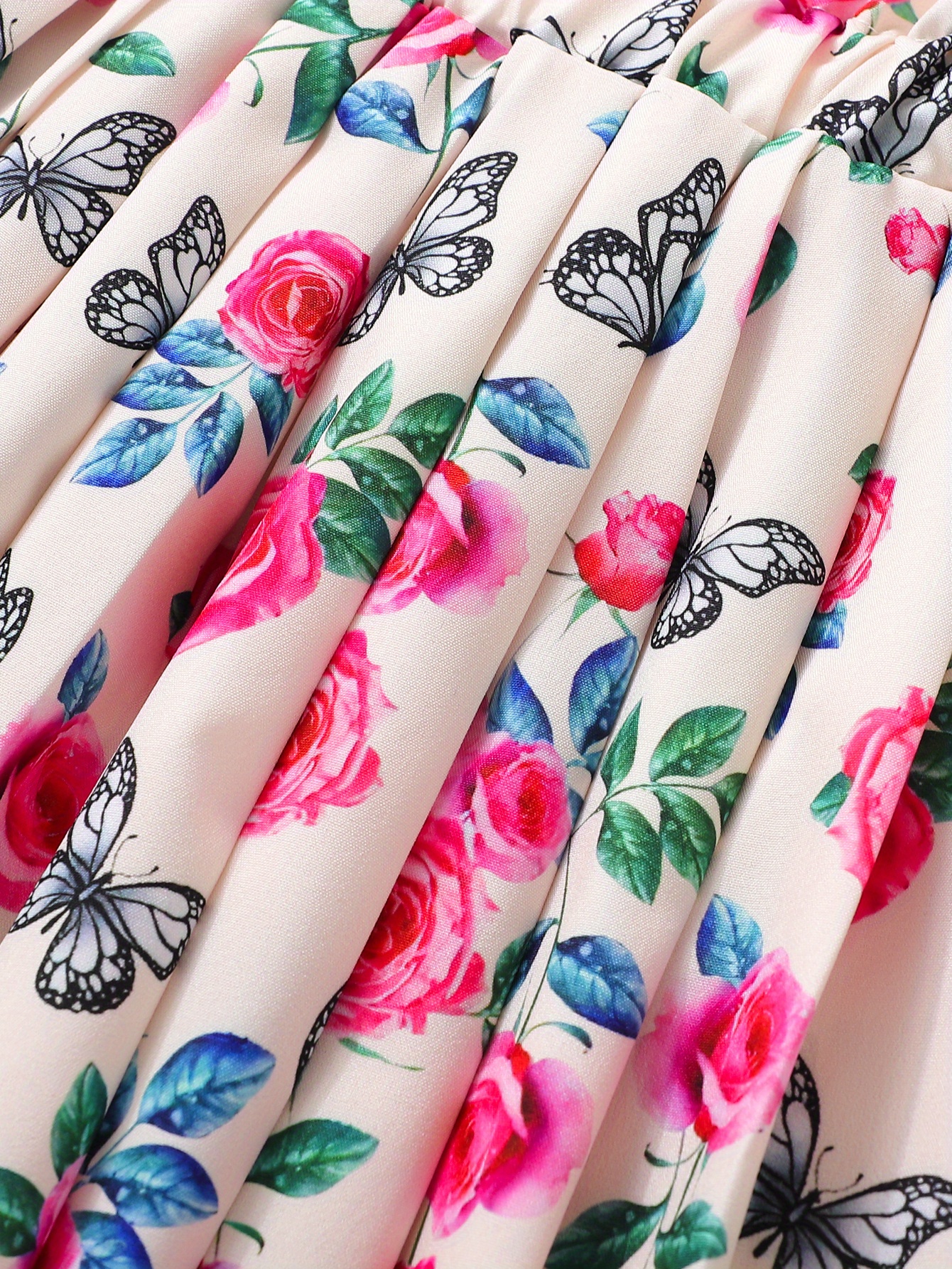 Little Girls Cute Floral Butterfly Graphic Pleated Skirt - Temu