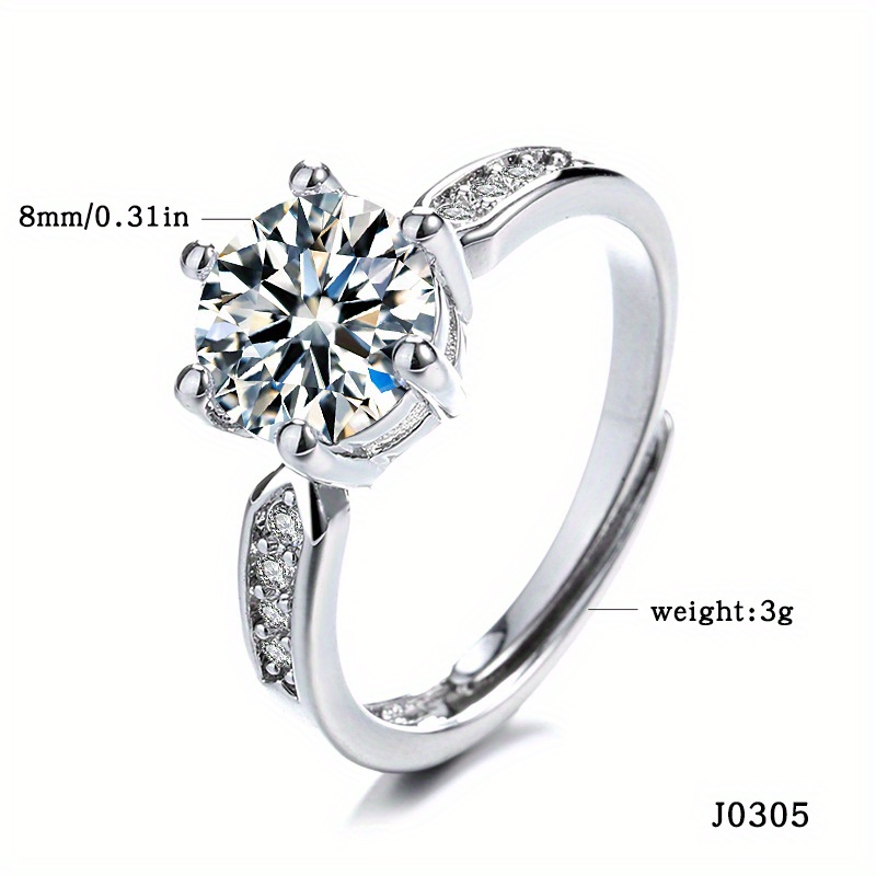 S925 Silver Ring Women's Promise Ring Inlaid Sparling Zircon - Temu Norway