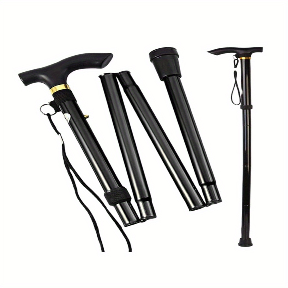 1pc lightweight foldable cane for hiking adjustable height with rubber ...