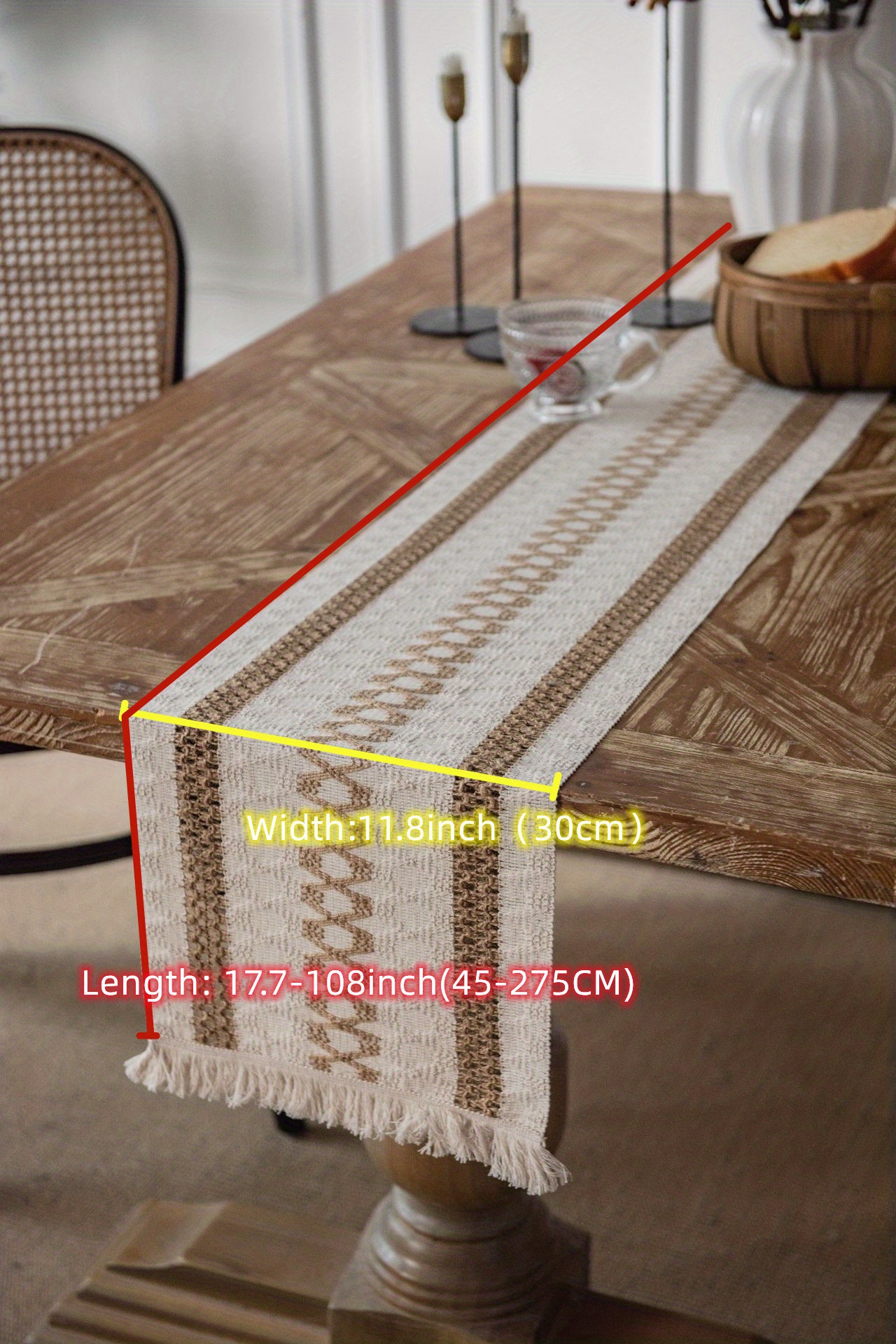 Boho Geometric Macrame Table Runners Farmhouse Burlap Table - Temu