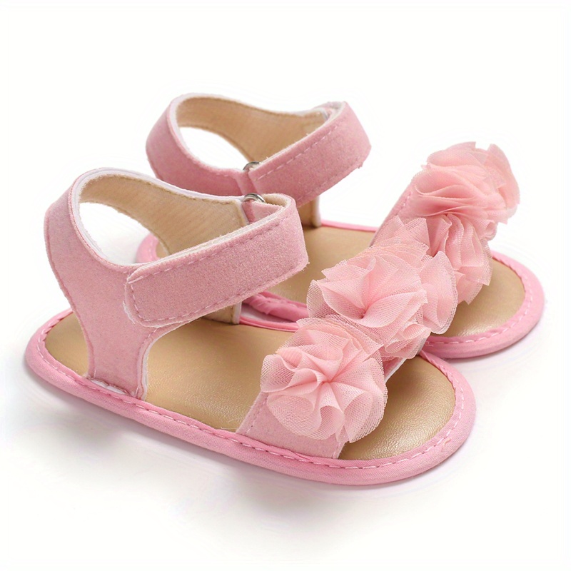 Baby Girls Cute Flower Open Toe Strap Sandals Hook Loop - Temu Australia