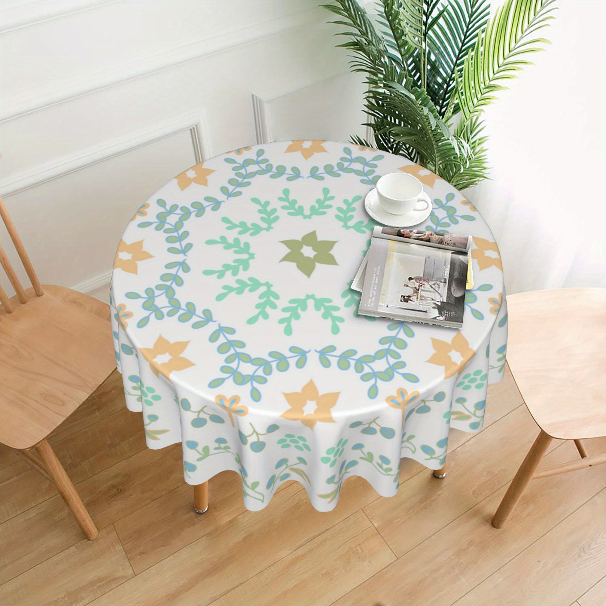 bohemian floral round tablecloth vintage dining - Temu Norway