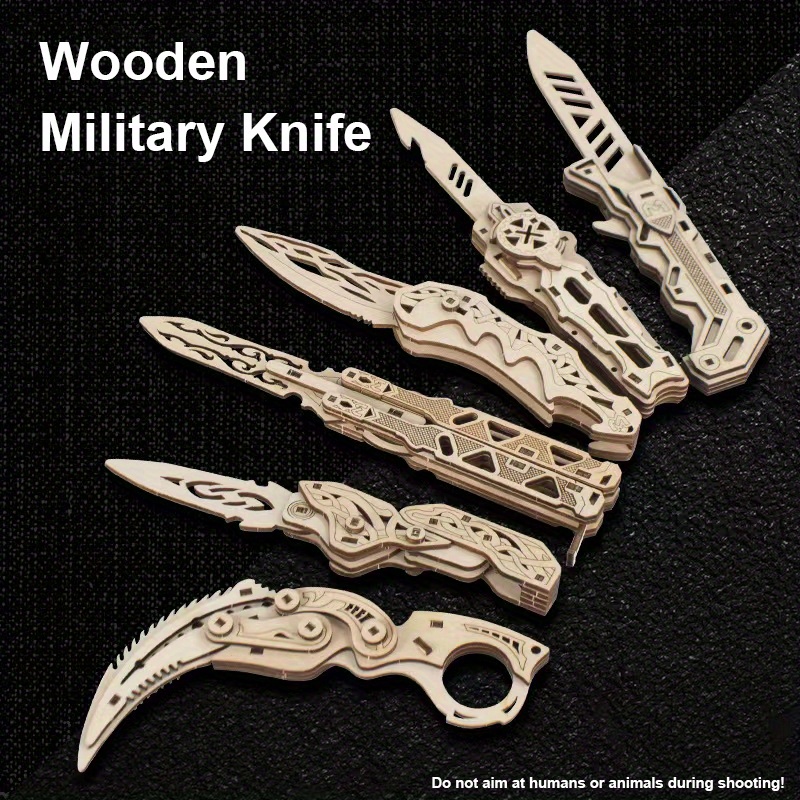 Wooden Military Knife 3d Puzzle Mortise And Tenon Structure Puzzle Toy ...