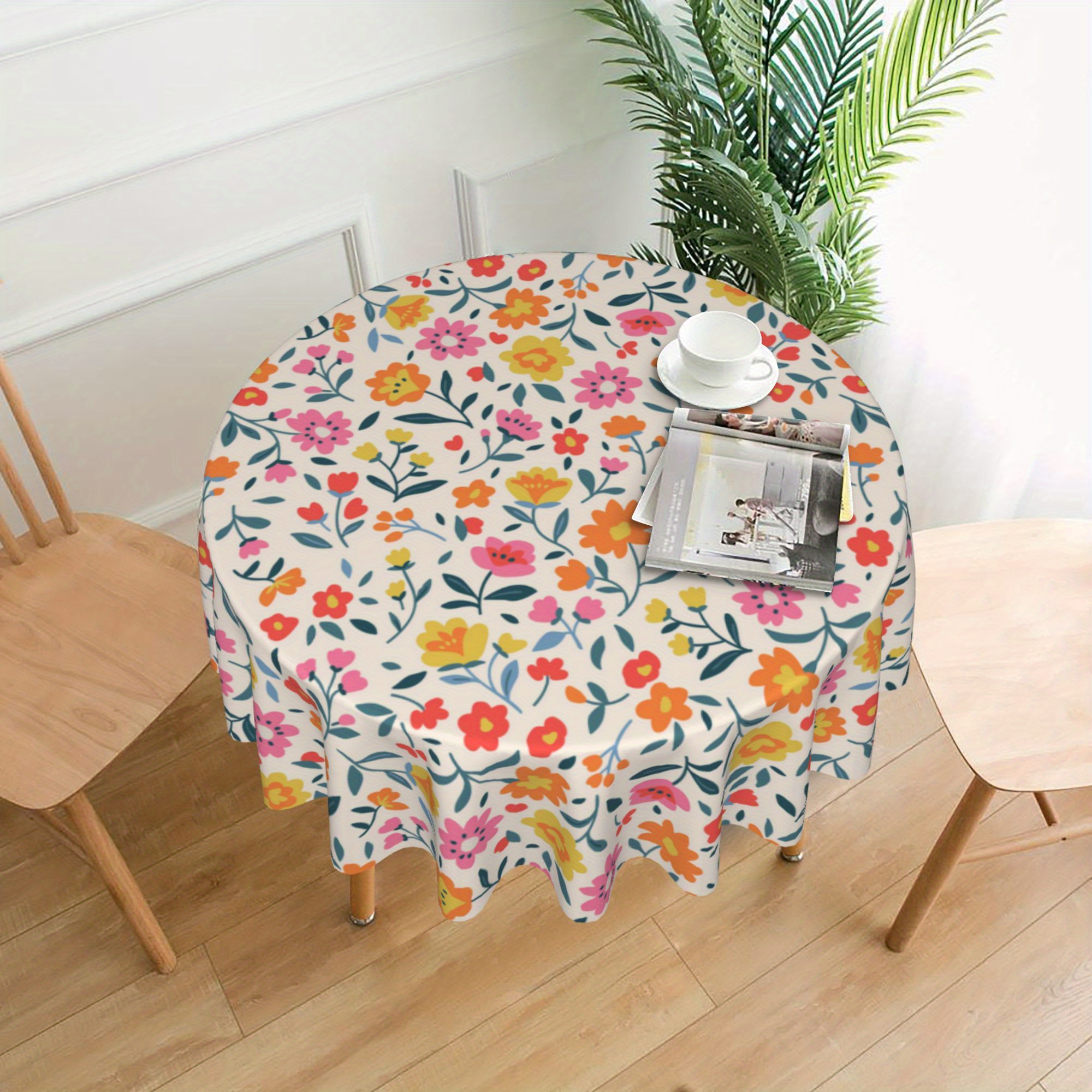 bohemian floral round tablecloth vintage dining - Temu Norway