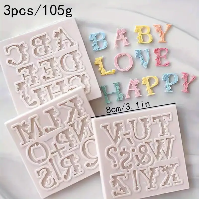 1pc3pcs Moldes Chocolate Cumpleaños Molde Silicona 3d Temu Mexico