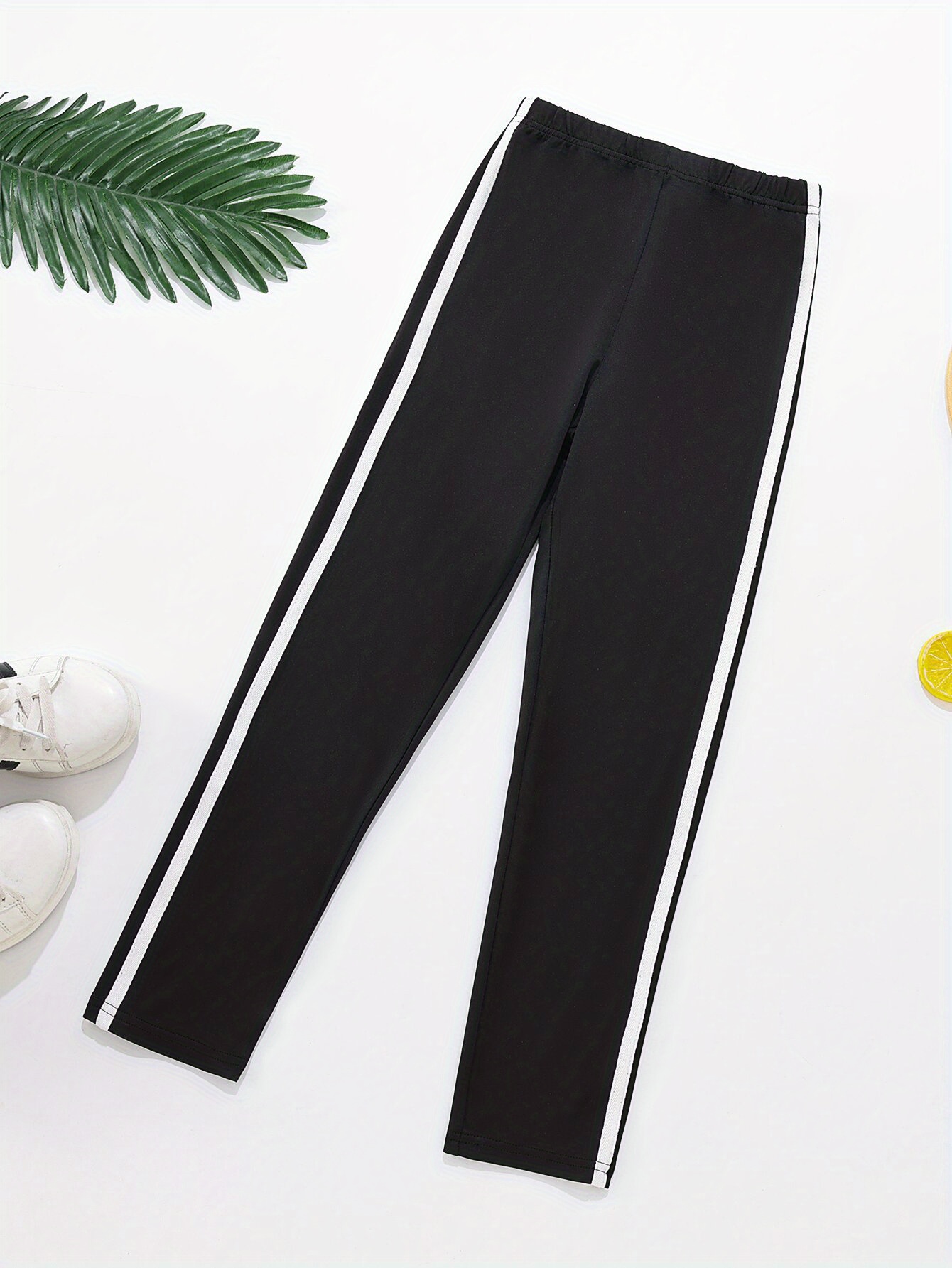 Girls Casual Sweat Pants Side Taping High Waist Slim Fit - Temu United