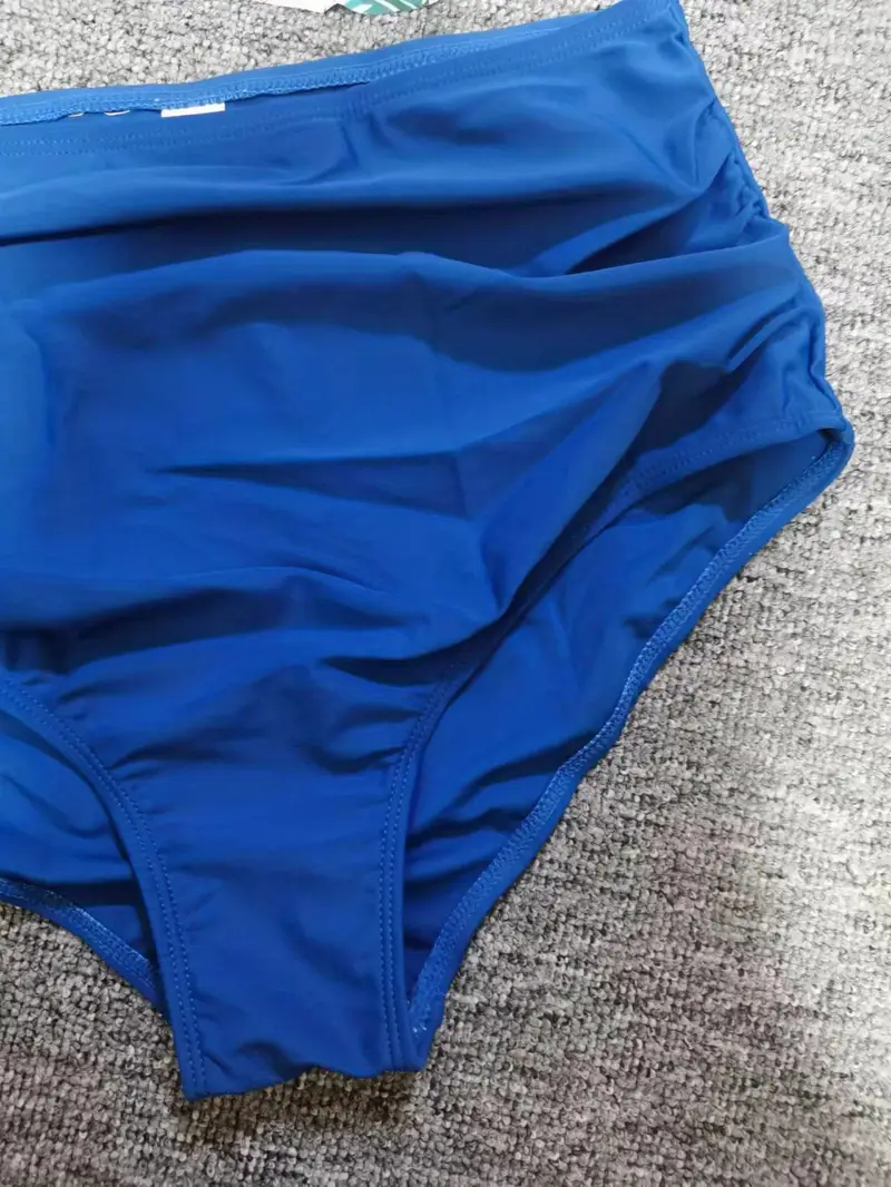 Ruffle Ruched High Waist Swimsuit Scoop Neck Tummy Control Temu Canada
