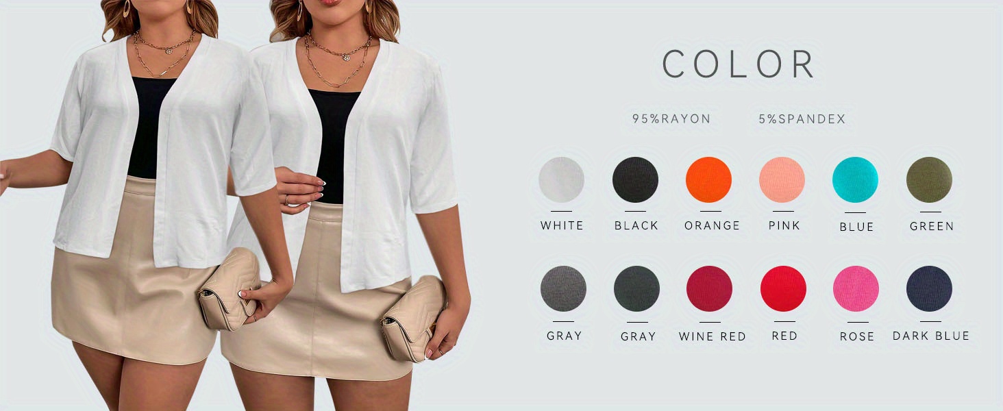 Plus Size Elegant Cardigan Women's Half Sleeve - Temu New Zealand