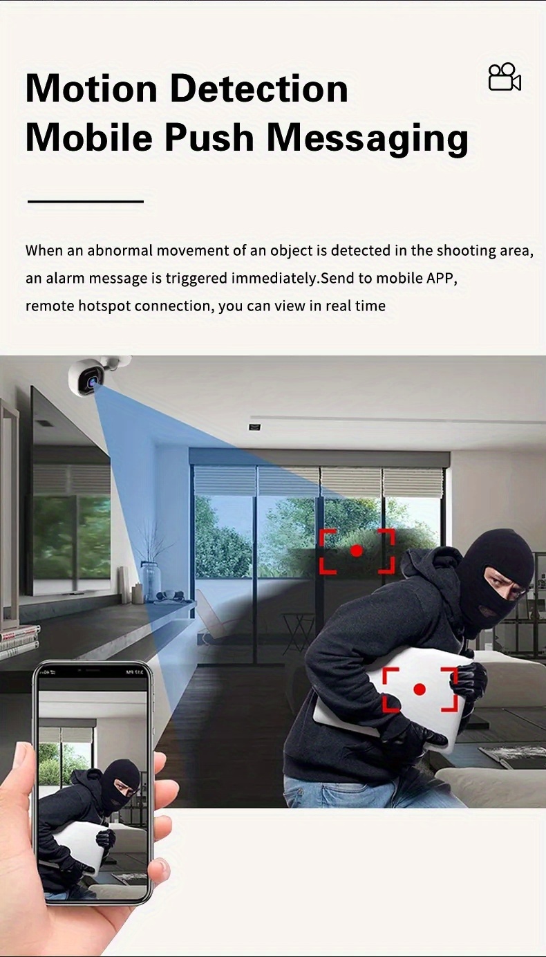 Wireless Ip Hd 360 Degree Wifi Camera Home Security Cameras - Temu