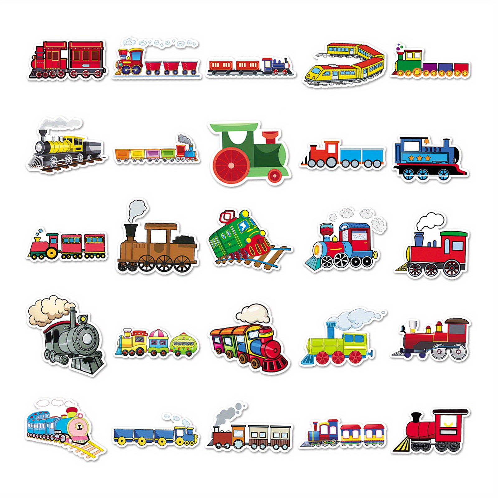 Cartoon Small Train Doodle Creative Stickers Hand Account - Temu ...