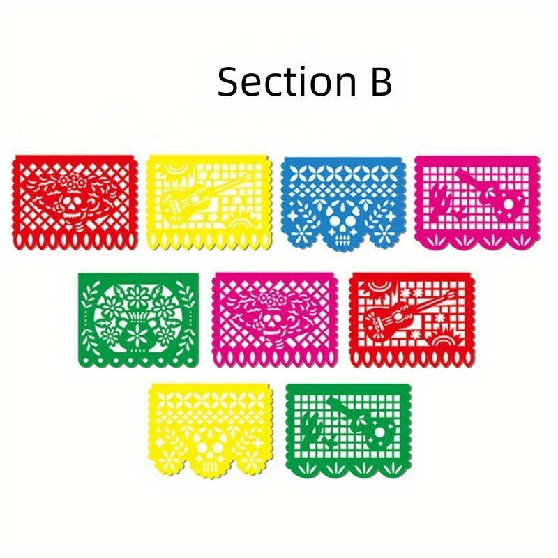 1pc Mexican Party Decoration Banner Day Of The Dead Felt Floral ...