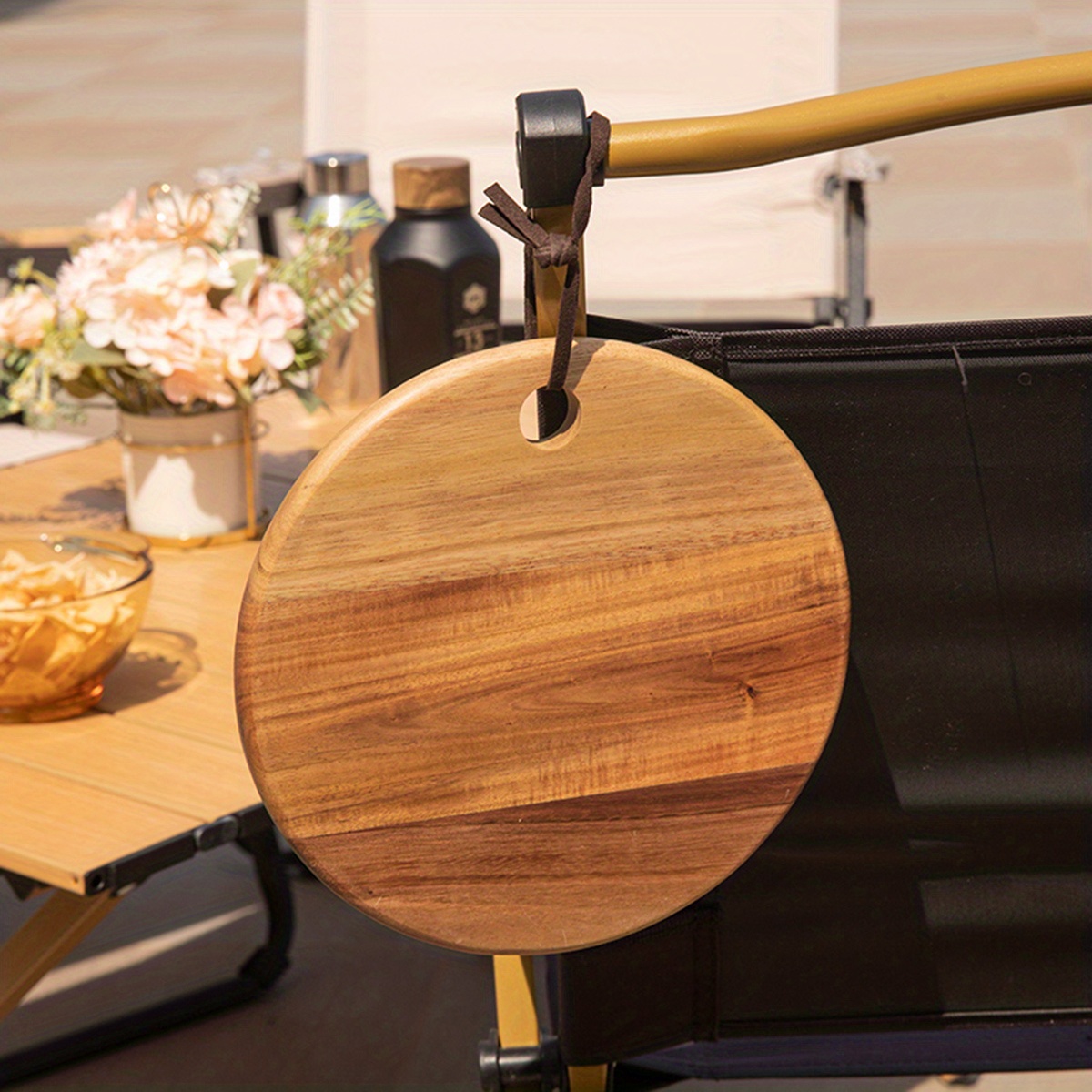 Acacia Wood Cutting Board Wooden Chopping Board Round Paddle - Temu