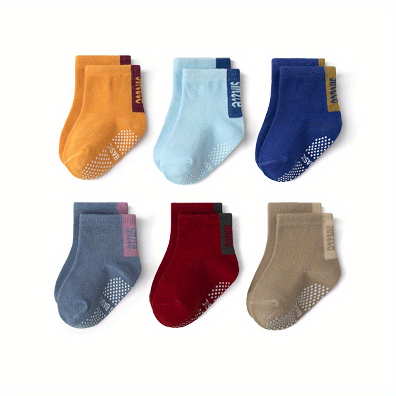 Baby Solid Non Slip Socks Kids Toddler Crew - Temu Australia