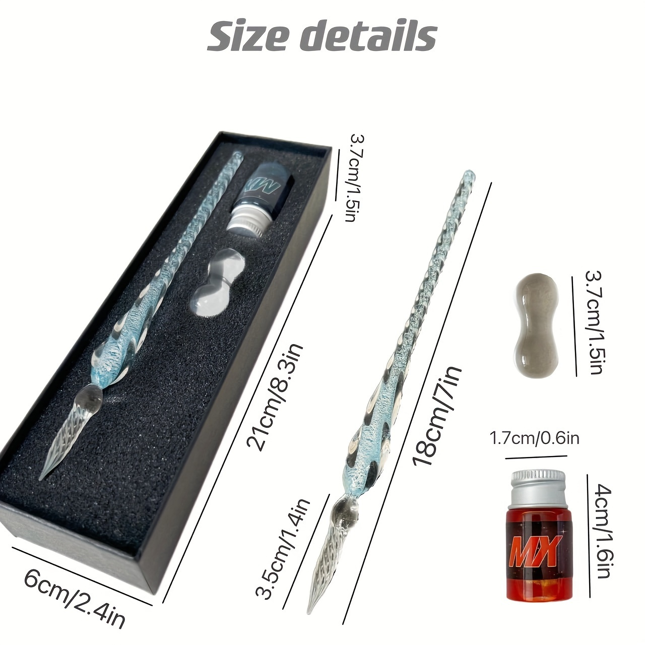 Painting Crystal Glass Ink Pen Set Ink Pen Holder Sketching - Temu