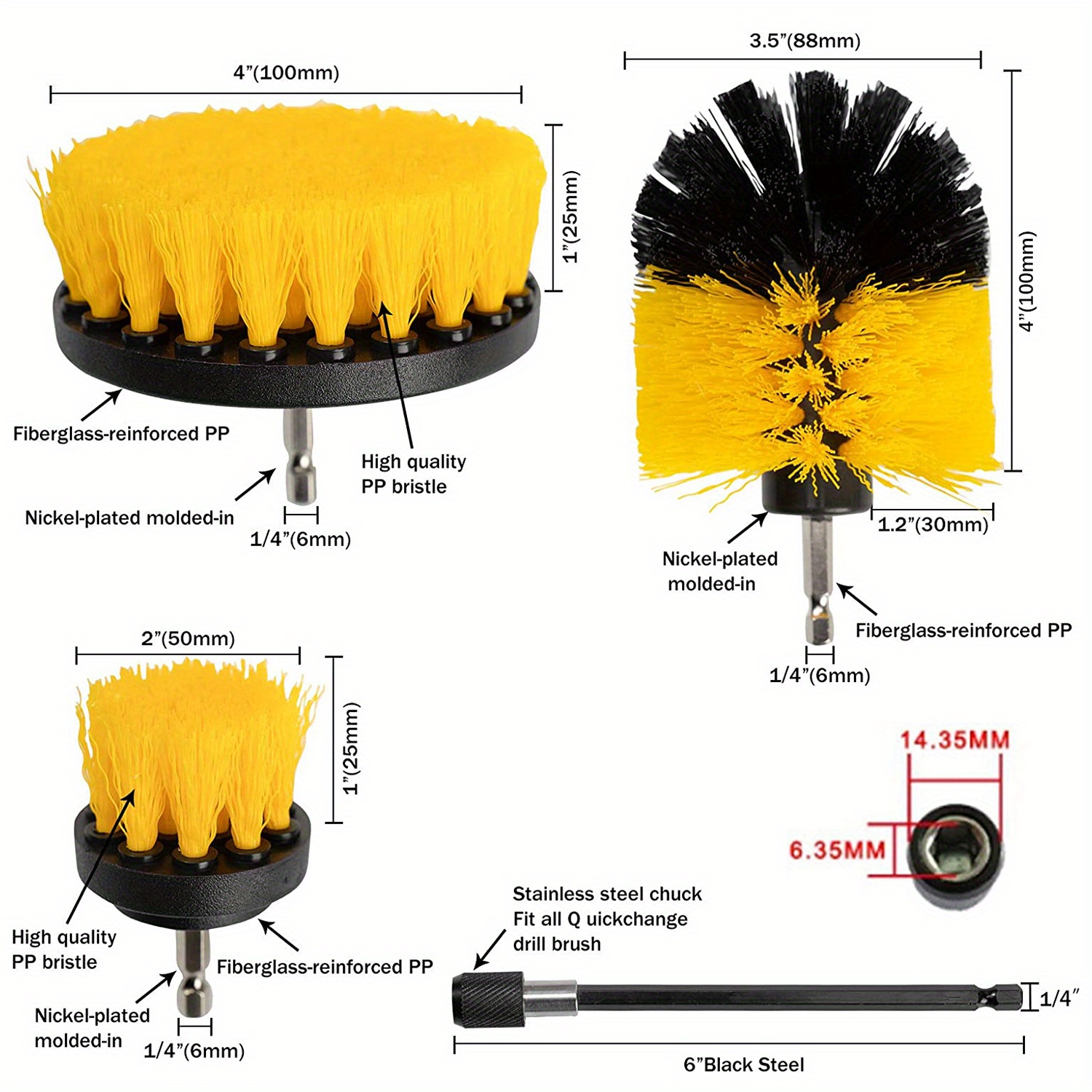 Drill Brush Attachment Set Power Scrubber Wash Cleaning - Temu