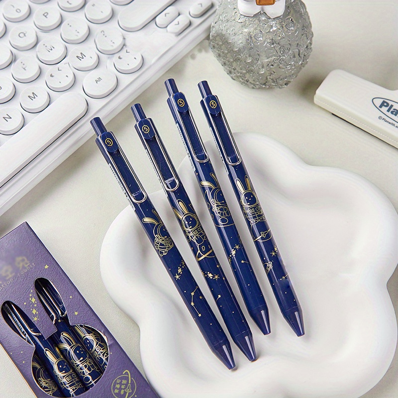 Cute Cartoon Aviation Rabbit Retractable Gel Pens Black Ink - Temu ...