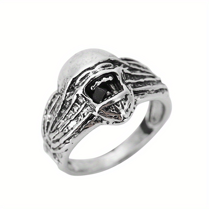 Men's Fashion Creative Design Retro Cobweb Skull Men's Ring - Temu ...