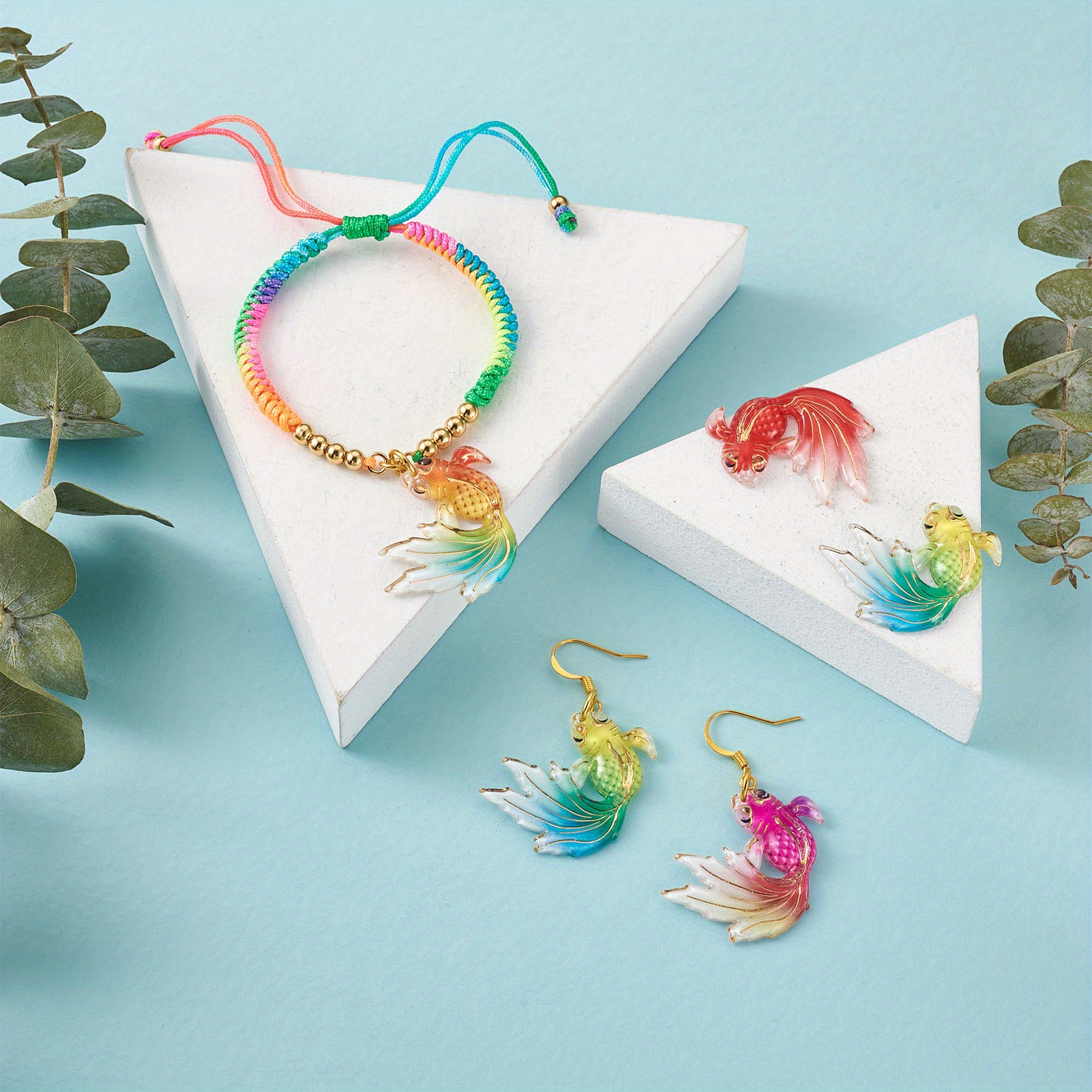 14 Colors Color Acrylic Goldfish Creative Pendant Fashion - Temu Australia