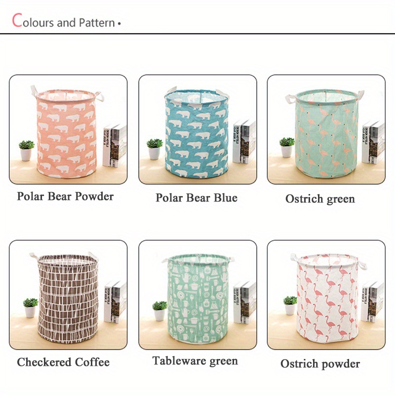 Foldable Cotton Linen Fabric Laundry Hamper Household Large - Temu