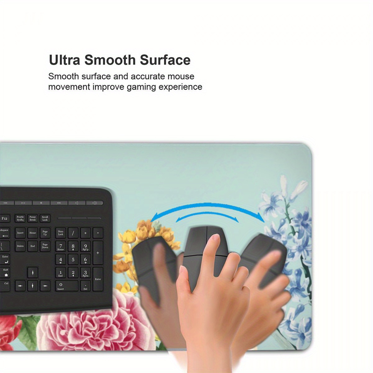 gaming setup large non slip mouse pad flower - Temu Philippines