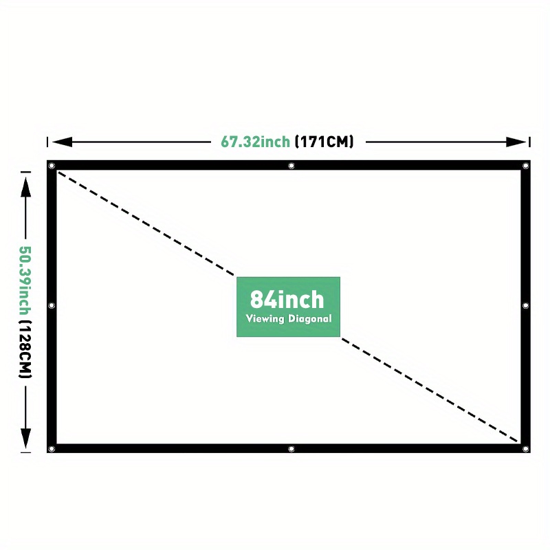 White Projector Screen Projection Screen16:9 Hd Hanging - Temu