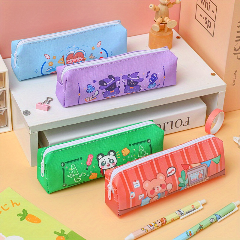 Cartoon Panda Pencil Case Cute Stationery Gift Student Pu - Temu Canada