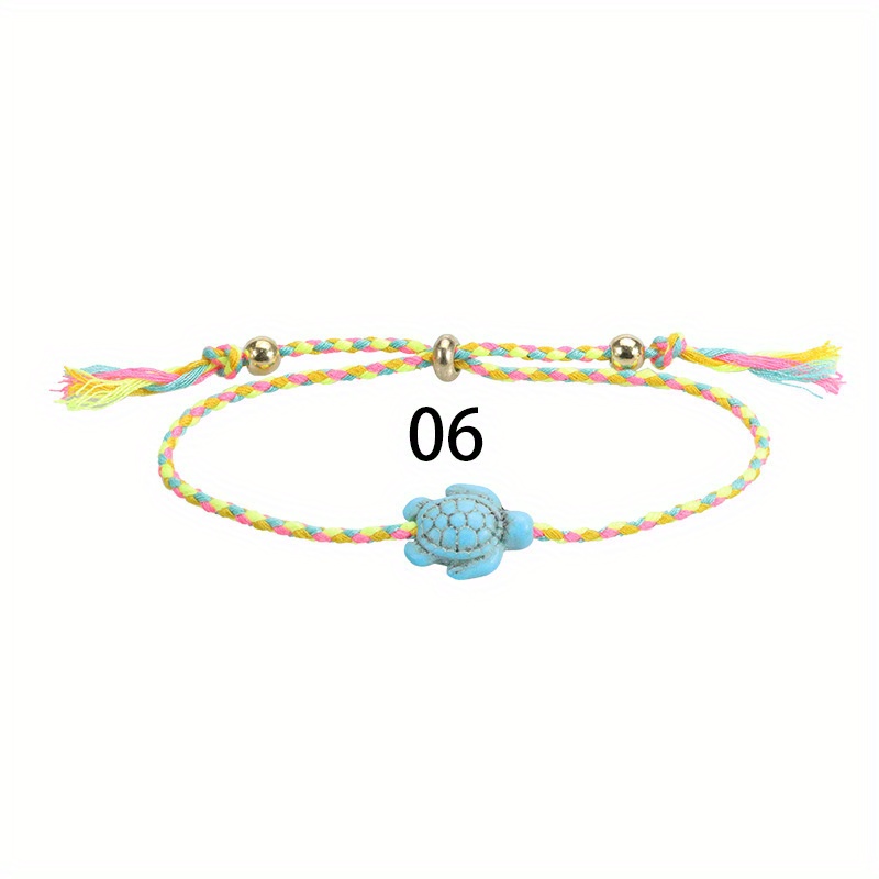 Turtle Beads Colorful Rope Anklet Boho Beach Surfing Foot - Temu Norway