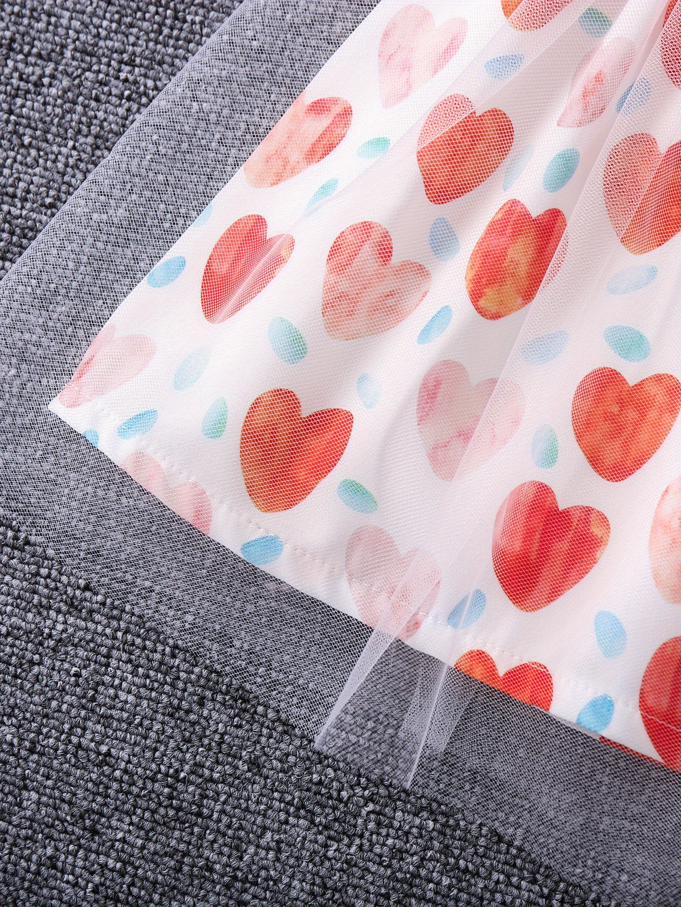 Girls Tutu Skirt Heart Print Layered Tulle Skirt Dress - Temu Norway