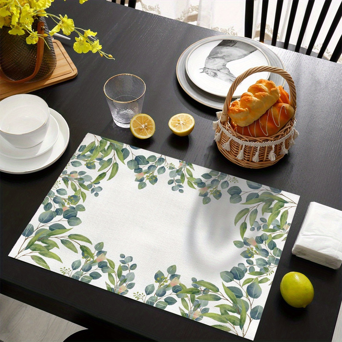 Vintage Lemon Printed Linen Placemat Summer Style Plants - Temu Ireland