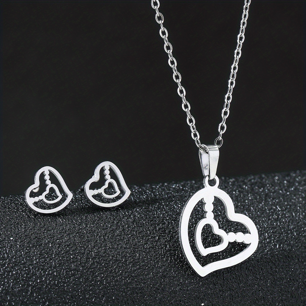 Stainless Steel Love Heart Butterfly Charm Stud Earrings - Temu Norway