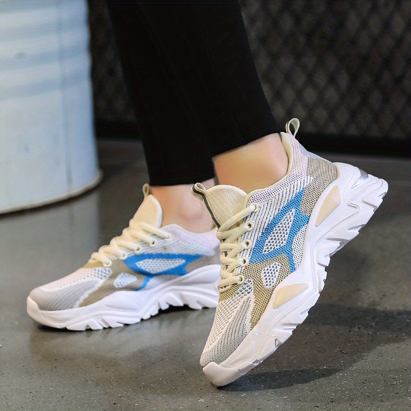 Mesh Chunky Sneakers Women's Breathable Stylish Lace - Temu Canada