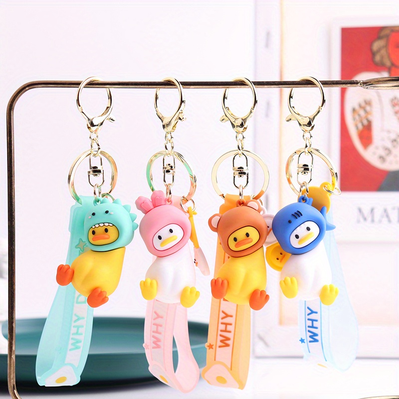 pvc soft duck key chain fashion cute cartoon key chain decoration bag ...