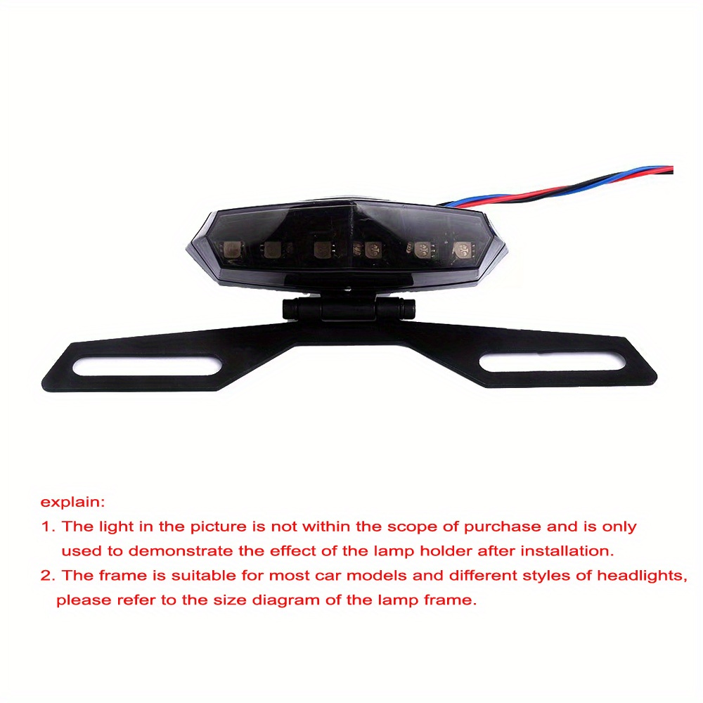 Motorcycle License Plate Bracket Taillight Fixed Folding - Temu Australia