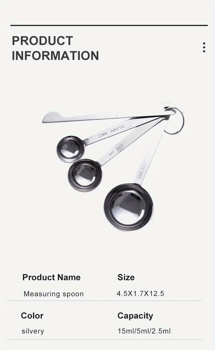 Steel Measuring Spoon Set A - Temu Netherlands
