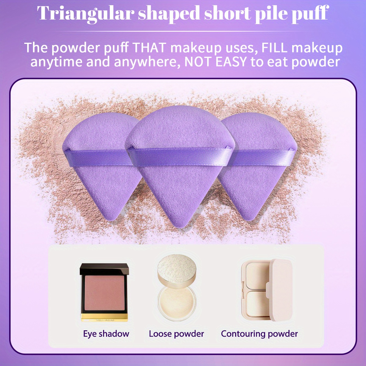 Face Beauty Makeup Tool Set Women Triangle Makeup Puff - Temu