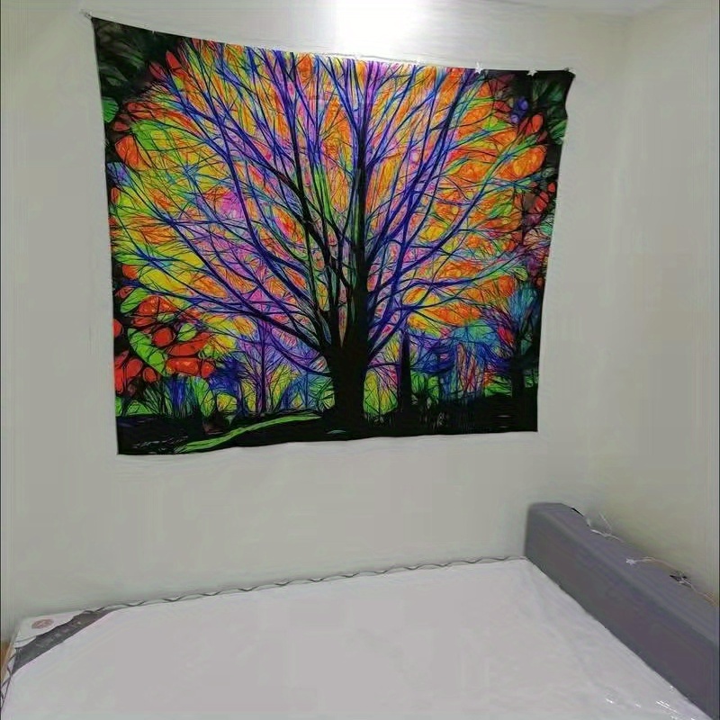 1pc Colorful Tree Hippie Bohemian Tapestry Psychedelic Forest Art Wall ...